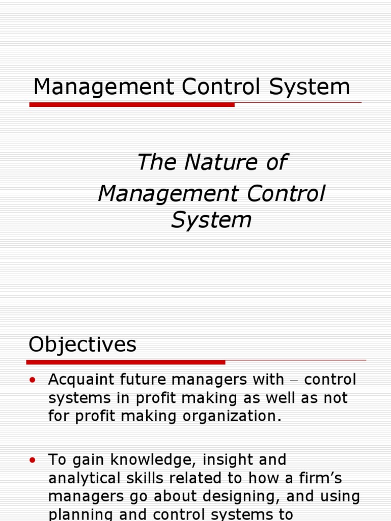 Nature and Scope of Management Control | PDF | Career & Growth