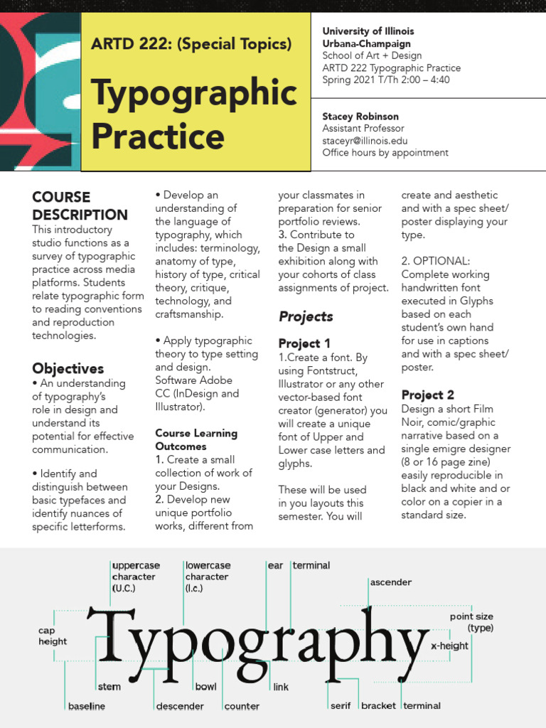 ARTD 222 Typographic Practice | PDF | Typography | Typefaces