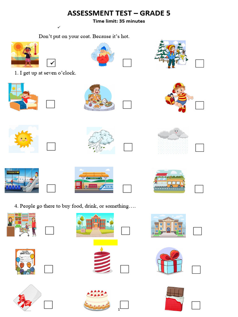 Grade 5 Assessment Test Questions | PDF