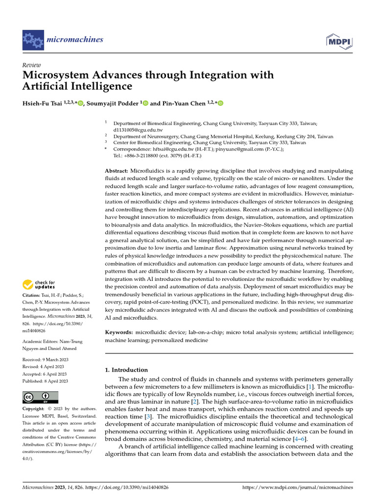 Microsystem Advances Through Integration With Artificial Intelligence ...