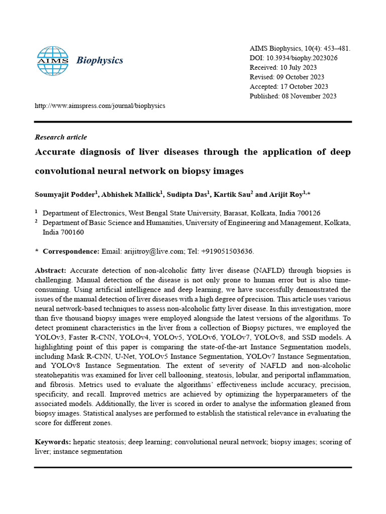 Accurate Diagnosis of Liver Diseases Through The Application of Deep Convolutional Neural ...