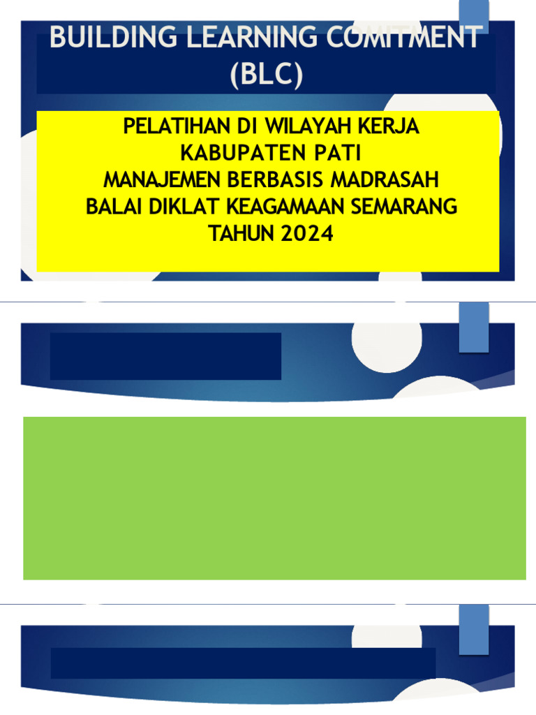 Materi BLC (Building Learning Comitment) Pelatihan | PDF