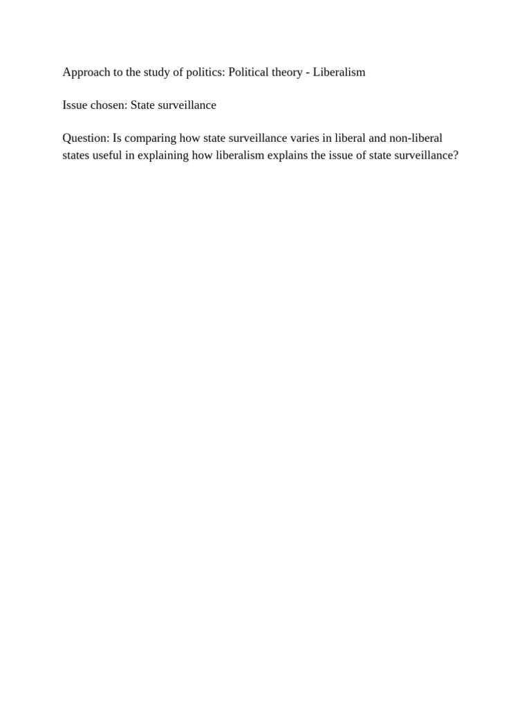 State Surveillance in Liberal vs. Non-Liberal Regimes | PDF ...