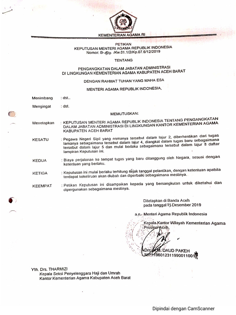 SK Jabatan Thar | PDF