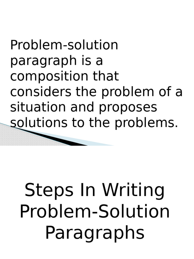Writing Effective Problem-Solution Paragraphs | PDF