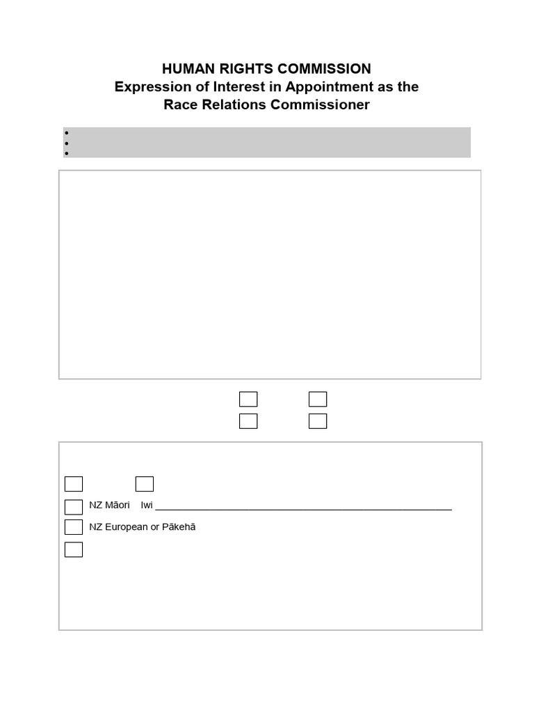 HRC Race Relations Commission EOI Form | PDF | Justice | Crime & Violence
