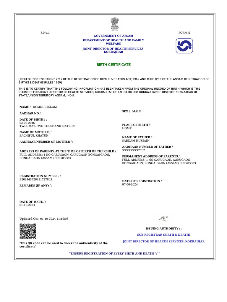 Birth Certificate | PDF | Birth Certificate | Government And Personhood