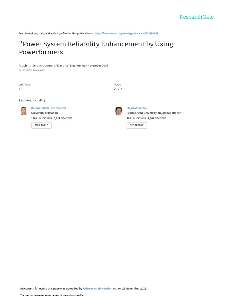 Power System Reliability with Powerformers | PDF | Reliability ...