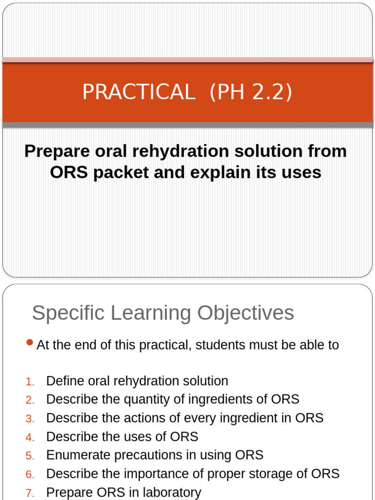 Practical 12 - OrS Preparation CBME | PDF | Clinical Medicine | Medical ...