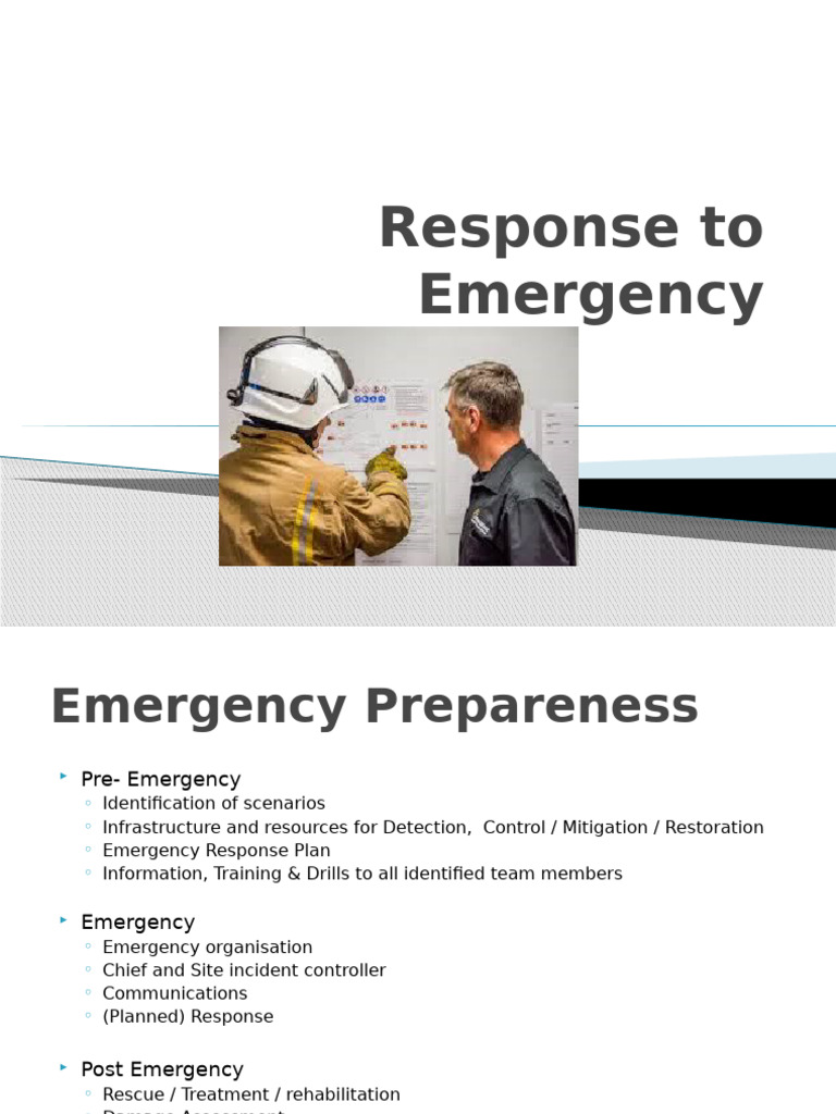 PPT4 Response To Emergency | PDF