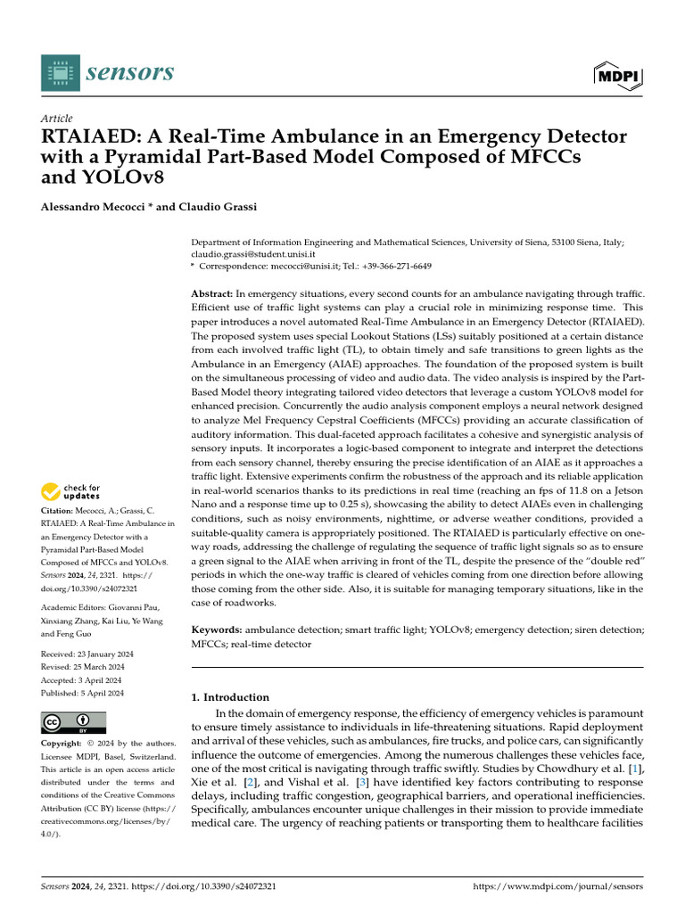 RTAIAED A Real-Time Ambulance in An Emergency Detector With A Pyramidal ...