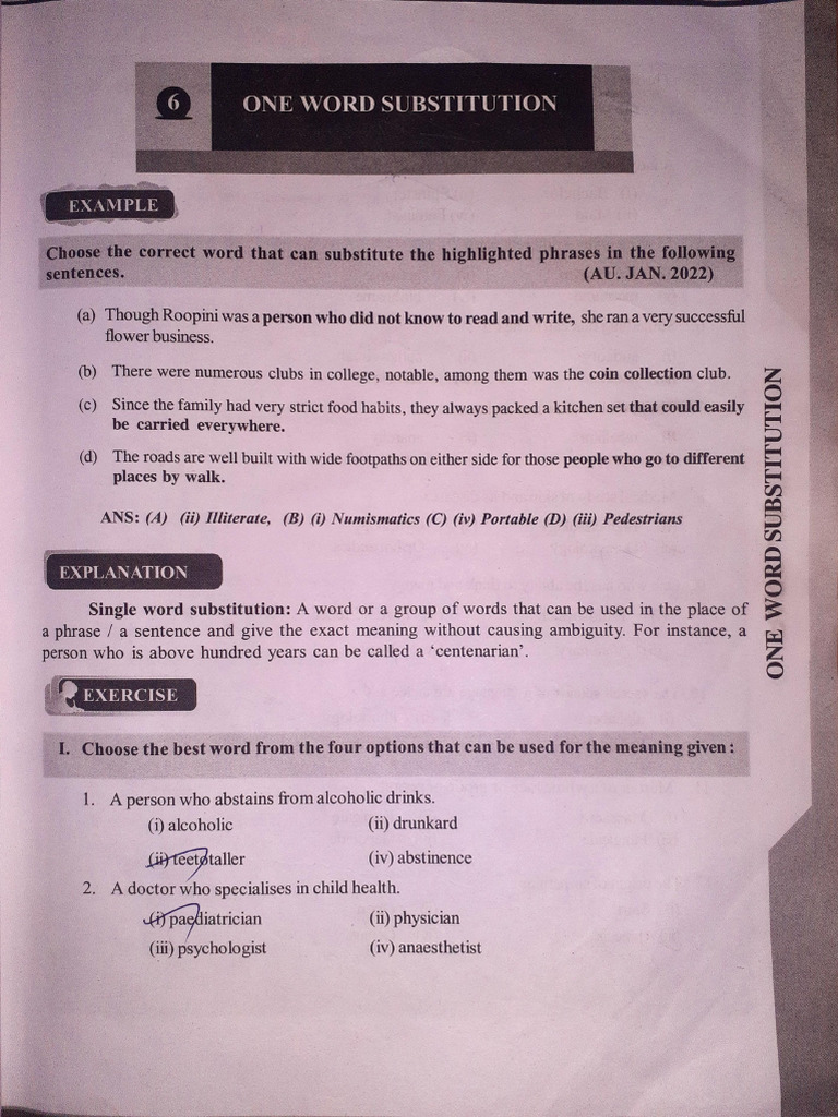 Unit 1 One Word Subt | PDF