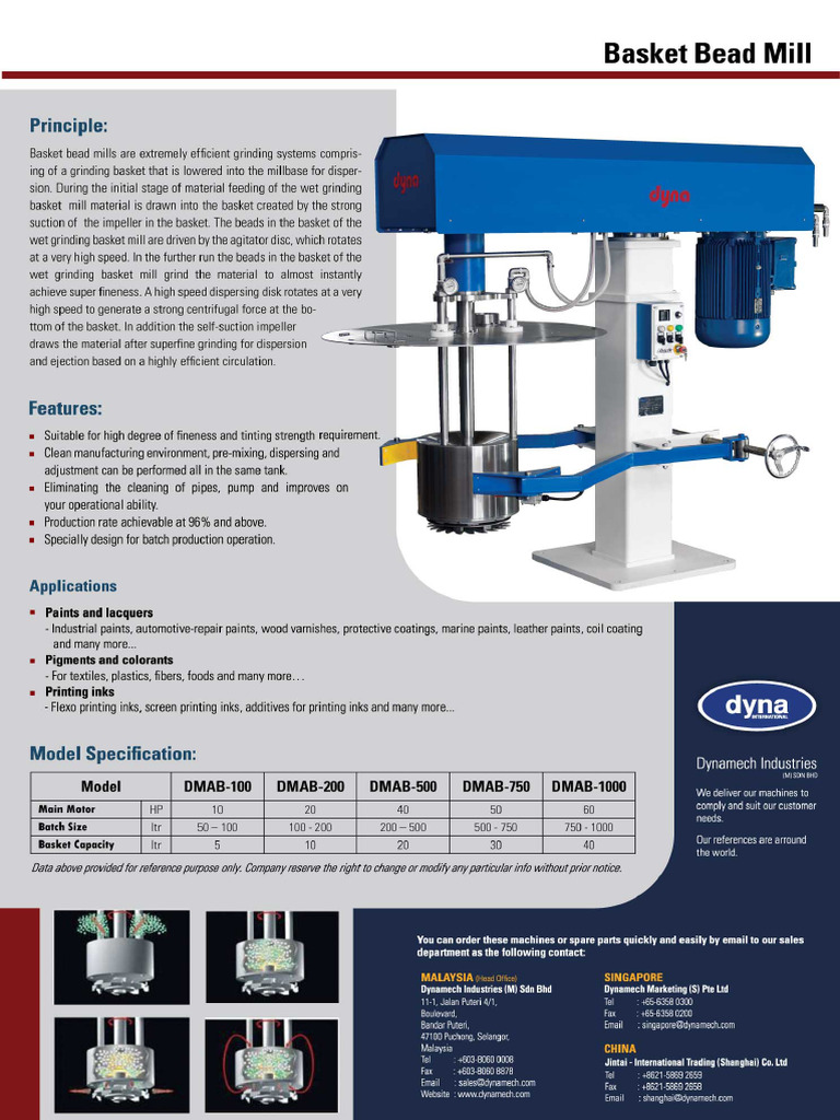 DYNAMECH BasketBeadMill | PDF