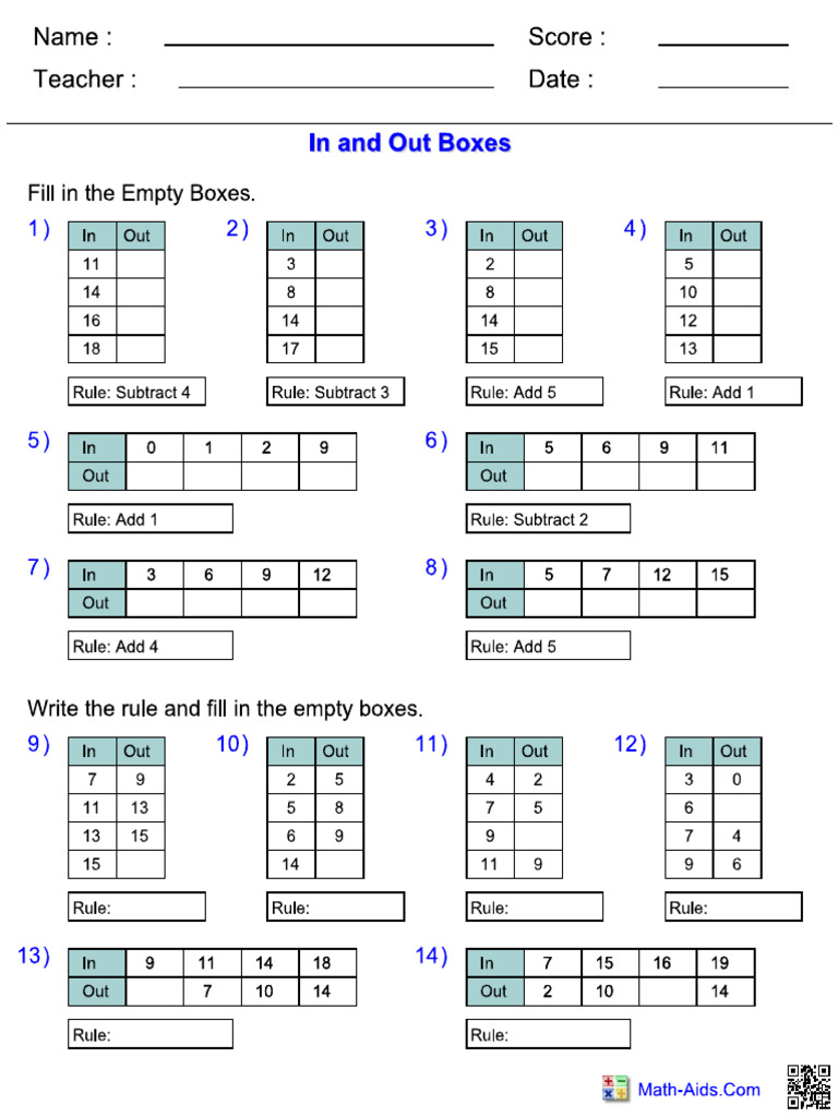 Input and Output Boxes | PDF