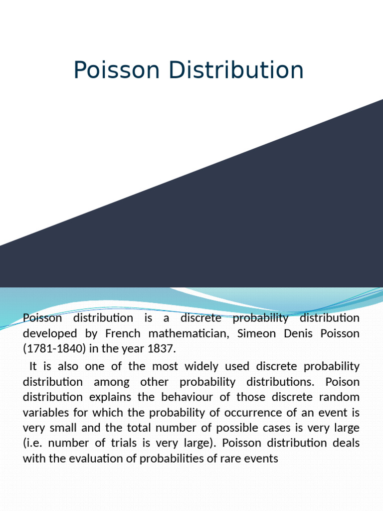 Probability Distribution (Poisson Distribution) | PDF | Poisson Distribution | Teaching Mathematics