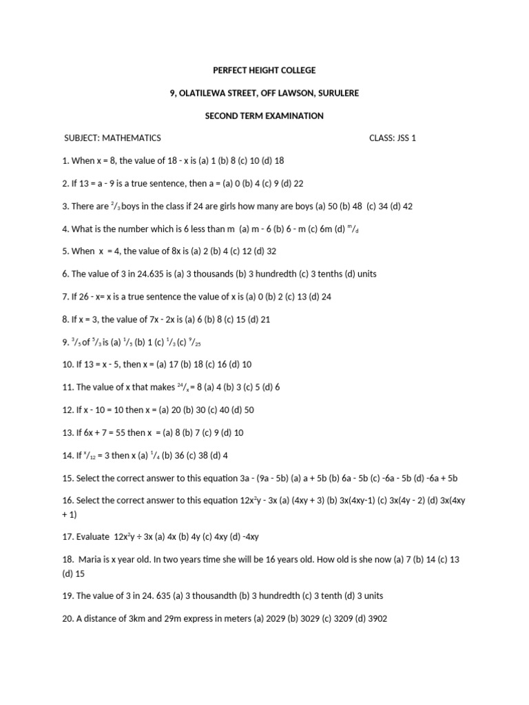 Mathematics PHC,-WPS Office | PDF | Elementary Geometry | Triangle Geometry