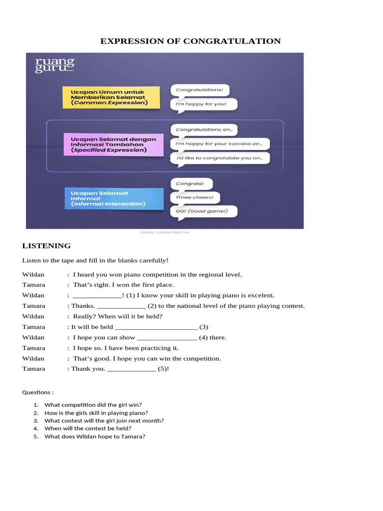 Bahan Ajar Expression of Congratulation | PDF