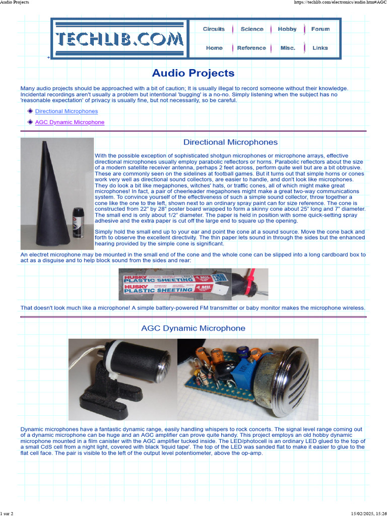 Audio Projects | PDF | Microphone | Telecommunications Engineering