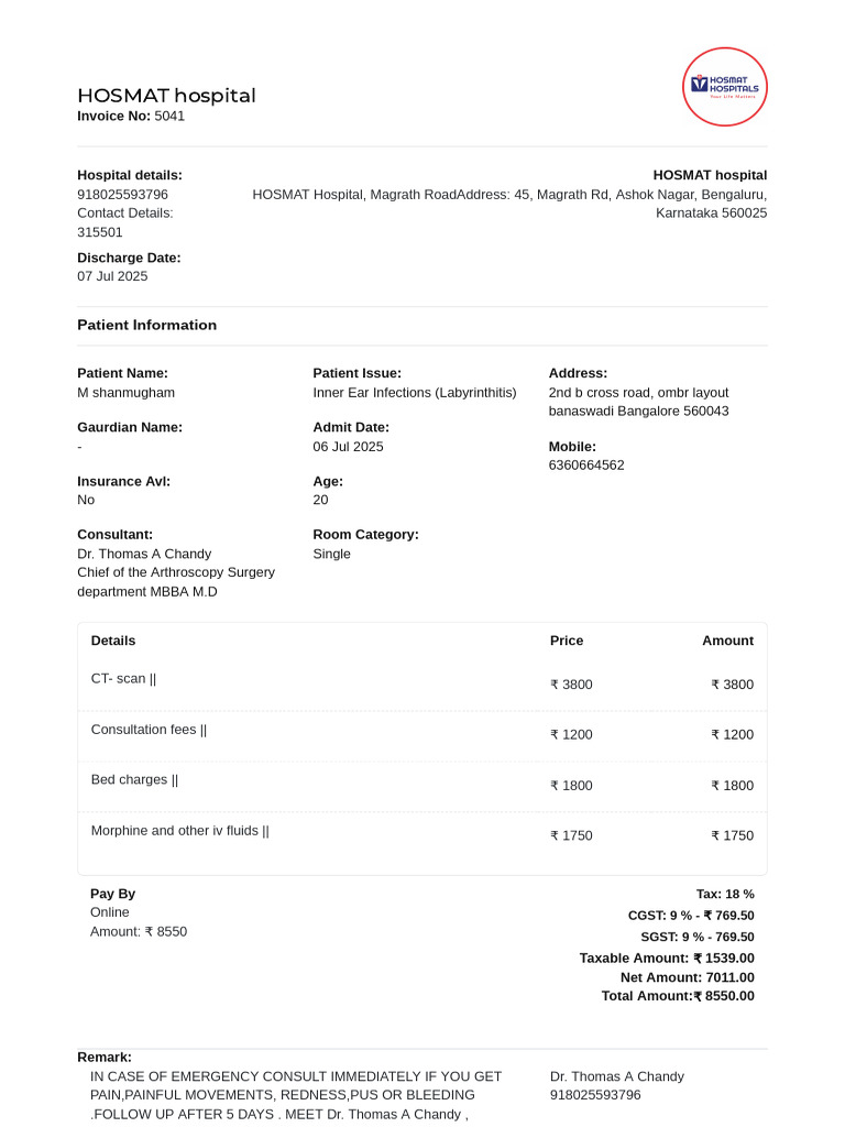 Medical Bill Template 1 | PDF | Medical Specialties | Clinical Medicine