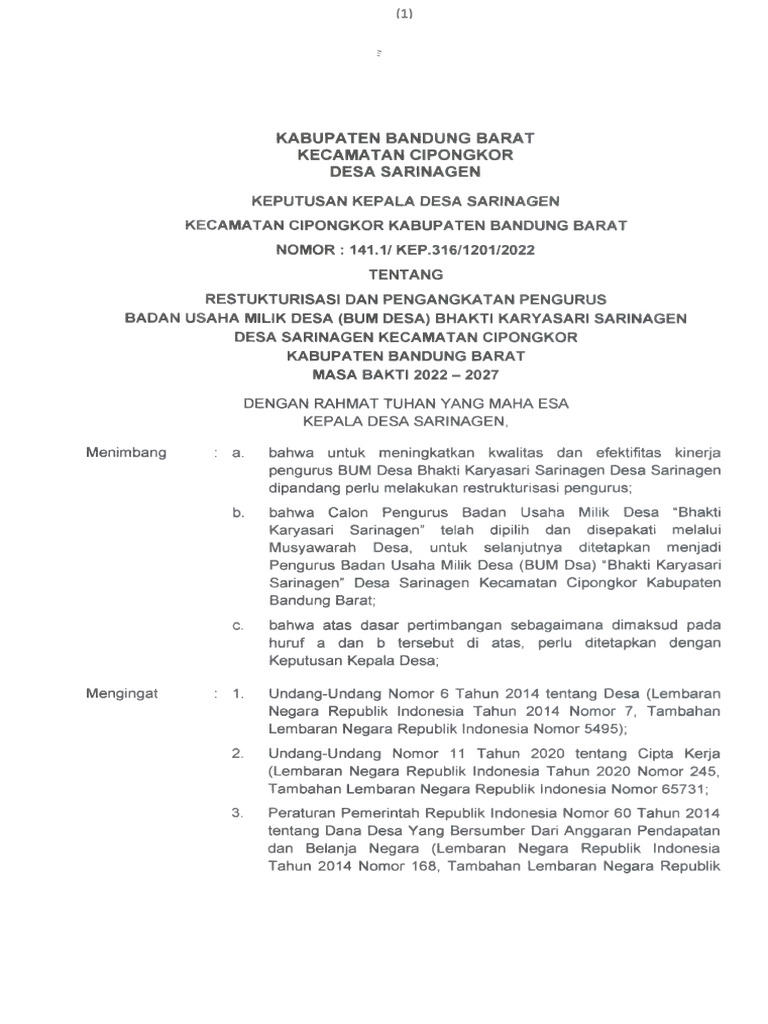 SK Bumdes 2022 | PDF