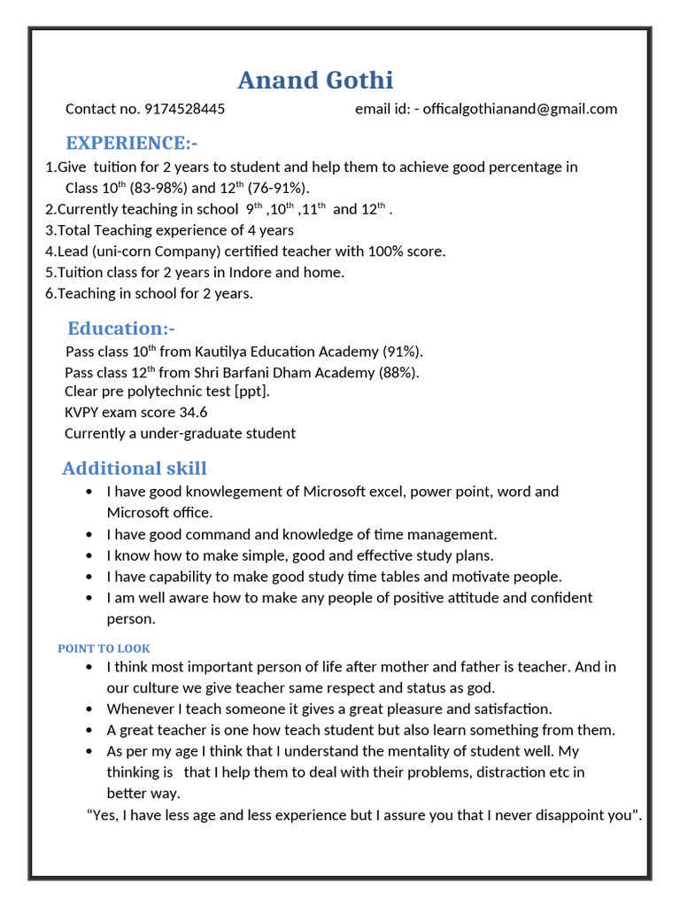 Resume Vedantu Friend-1 | PDF