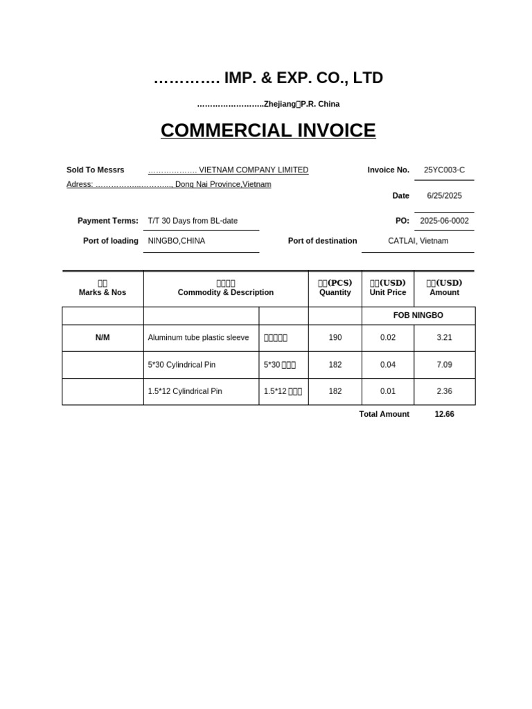 Commercial Invoice | PDF