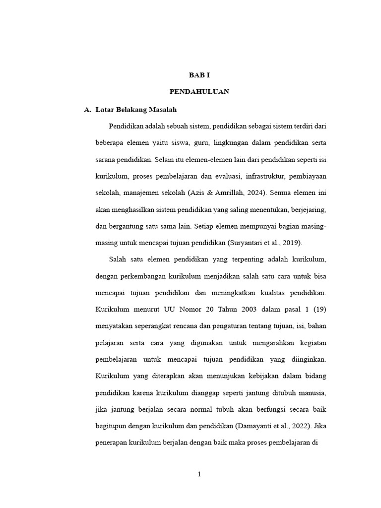 Bab I Implementasi Metode Project Based Learning Pada Pembelajaran Sejarah Kurikulum Merdeka Di ...
