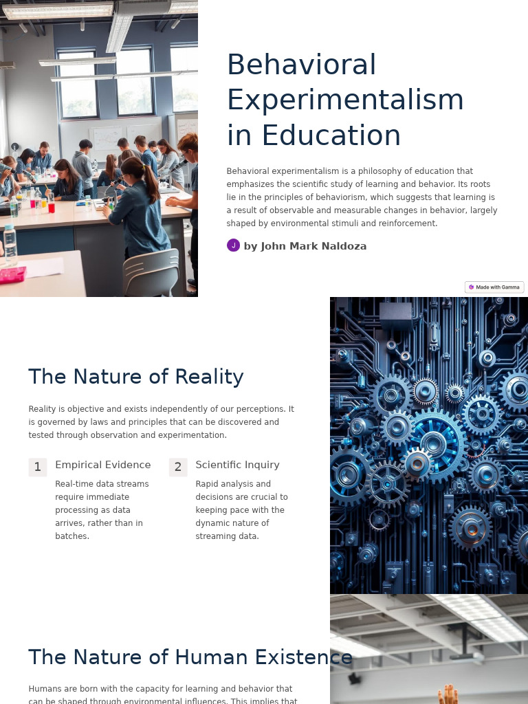 Behavioral Experimentalism in Education | PDF | Learning | Knowledge