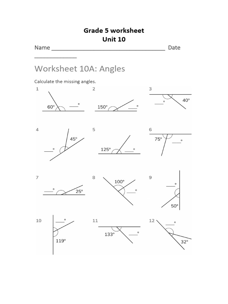 Grade 5 Worksheet Unit 10 | PDF