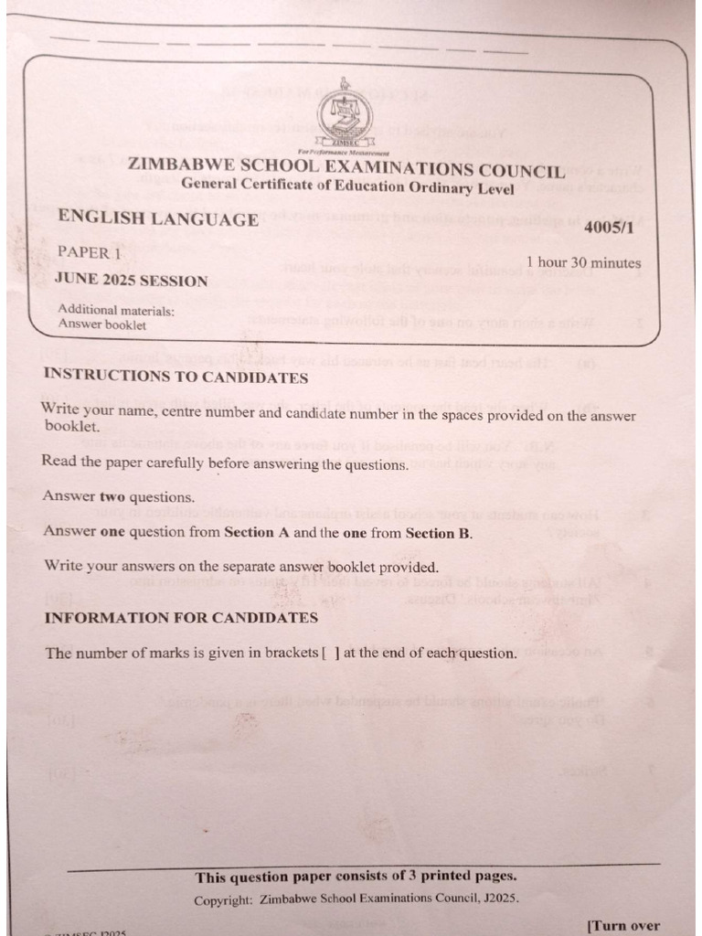 June 2025 Eng P1 | PDF