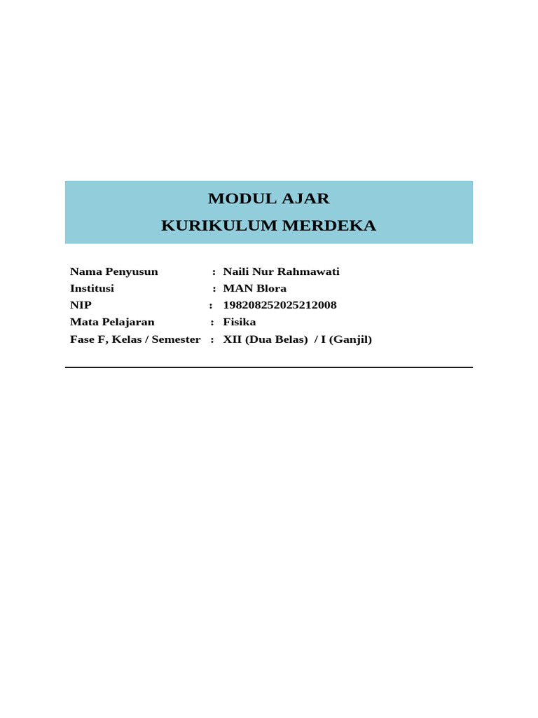 Modul Ajar Listrik Statis Kelas 12 | PDF