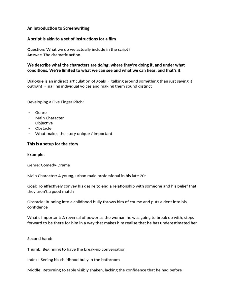 An Introduction To Screenwriting | PDF | Screenwriting