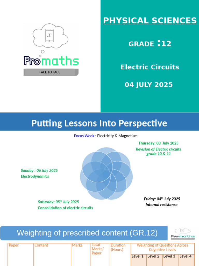 Grade 12 Electric Circuits Guide | PDF | Electromagnetic Field ...