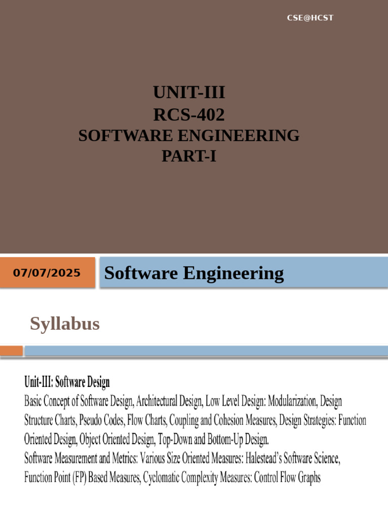 UNIT-III - SWE Part-1 | PDF | Programming | Computer Program