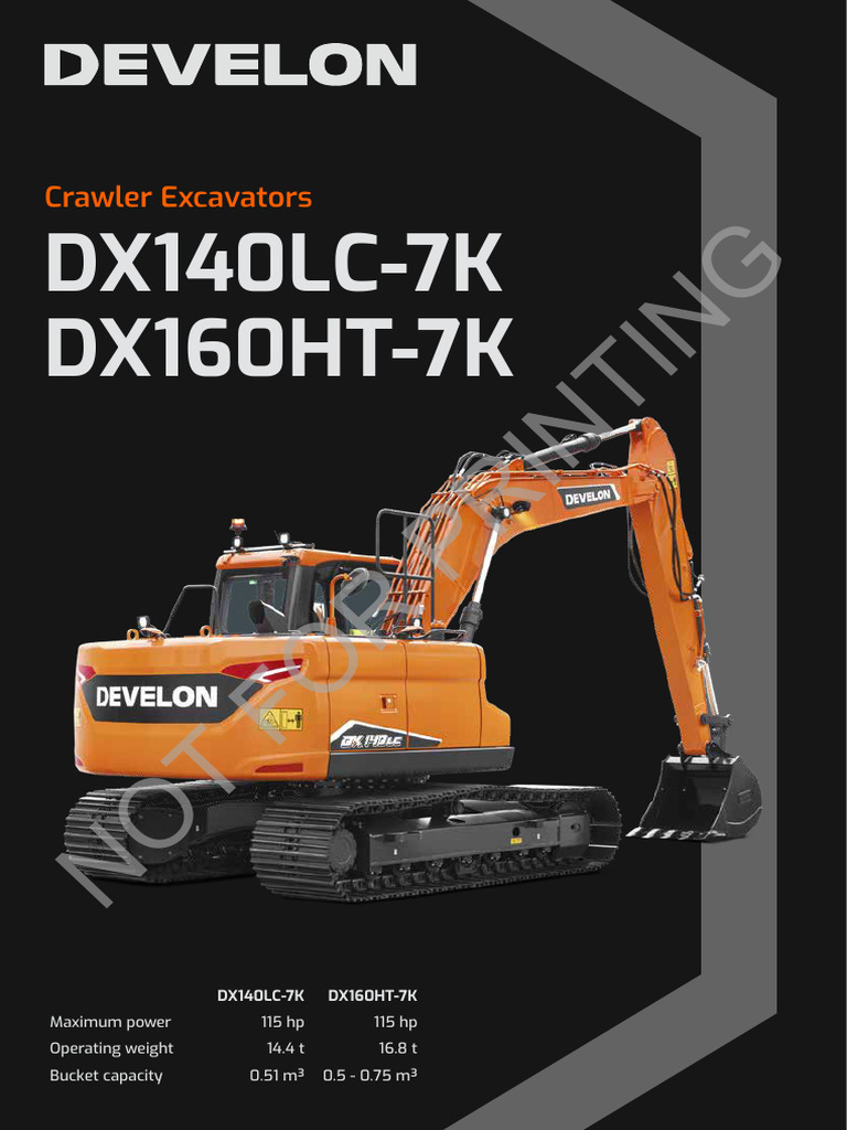 Develon DX140LC-7K Excavator Overview | PDF | Engines | Diesel Engine