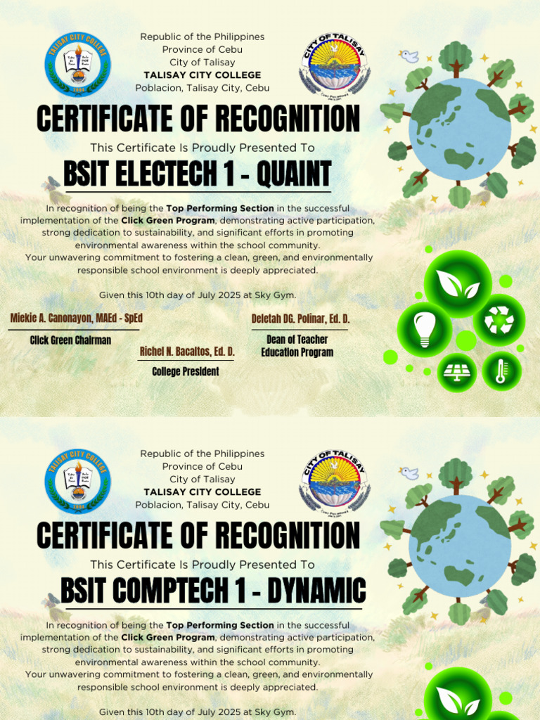 Click Green Program Recognition | PDF | Economy And The Environment ...