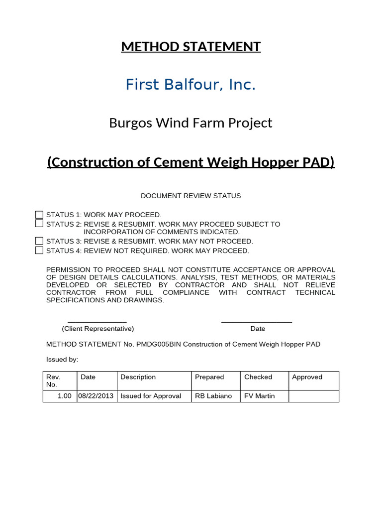 Cement Weigh Hopper Construction Method | PDF | Concrete | Personal ...