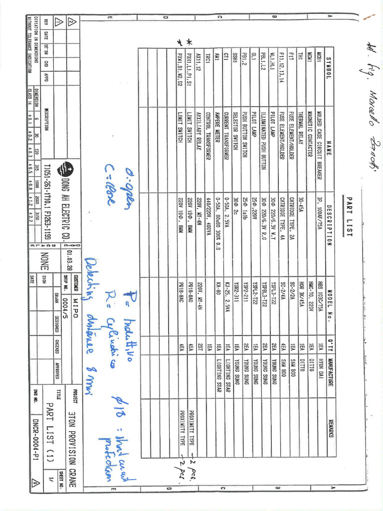 Part List - 3 Ton Provision Crane | PDF