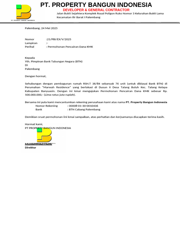 Surat PBI Ke PU | PDF