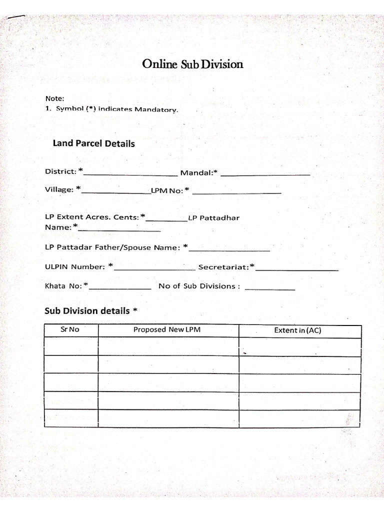 Application Online Subdivision | PDF