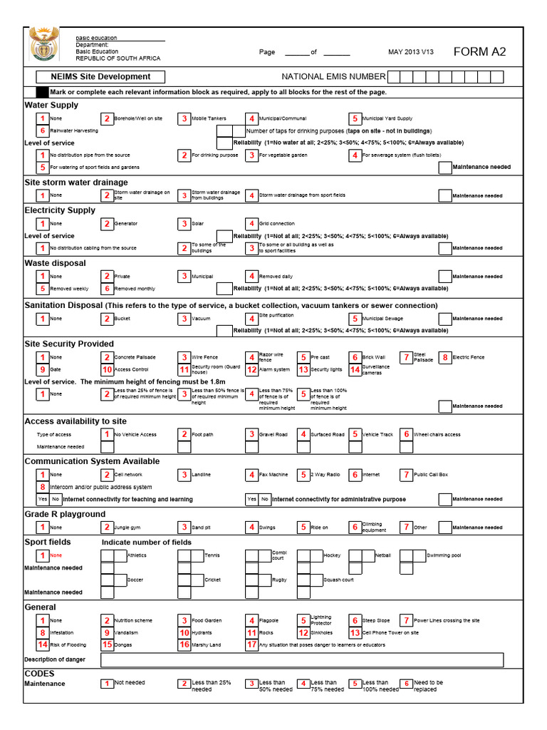 05 Neims III Assessment Forms A2 May 2013 .v13 | PDF | Water ...