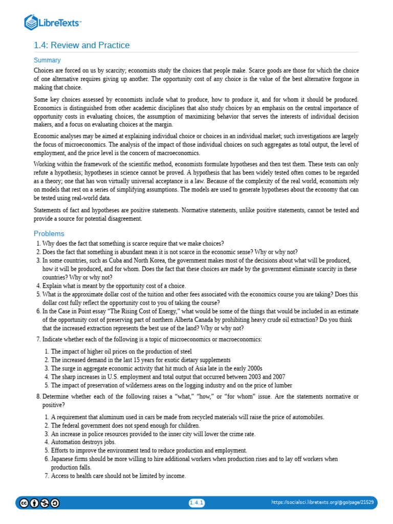Economics: Choices and Opportunity Cost | PDF | Economics | Hypothesis