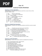 Class 10 English Grammar Practice With Answers | PDF | English Grammar ...