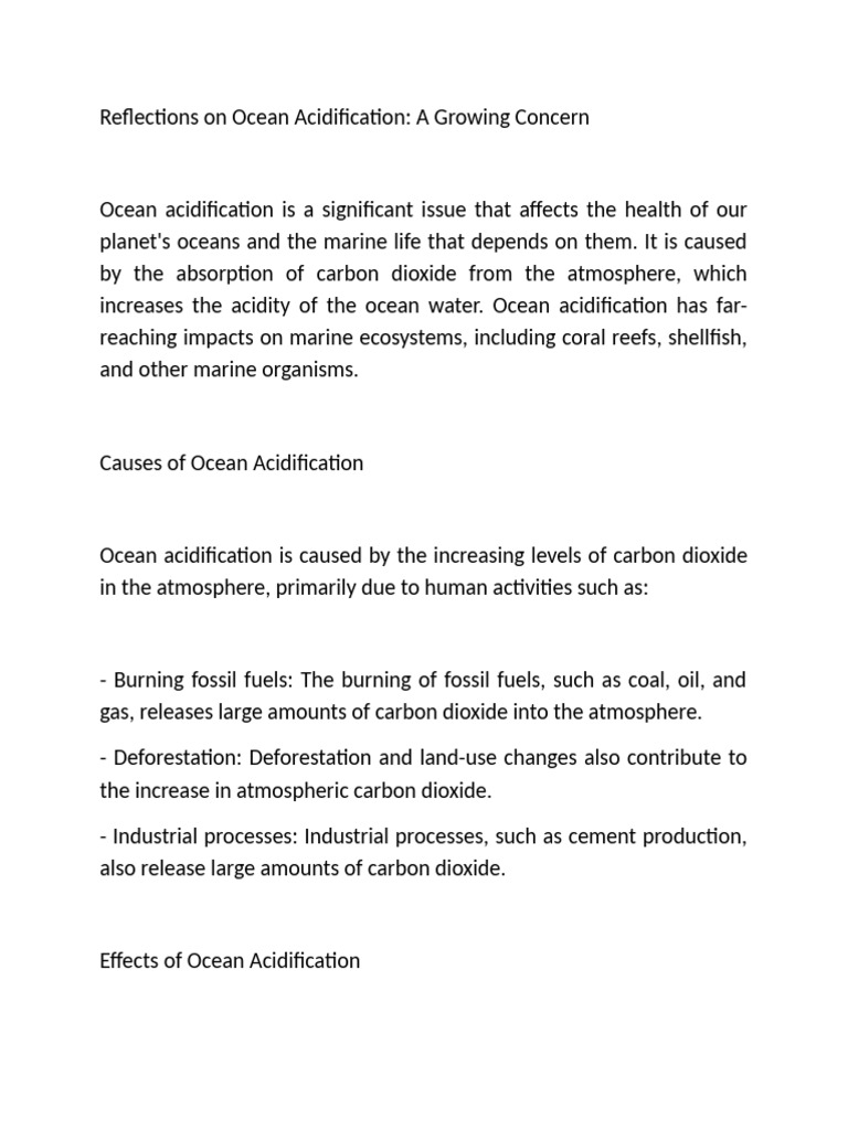 Ocean Acidification: Causes, Effects, Solutions | PDF | Ocean ...