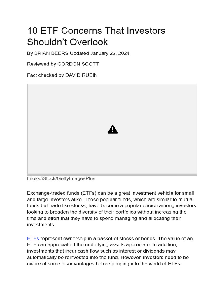 10 ETF Concerns That Investors Shouldn't Overlook | PDF | Exchange ...