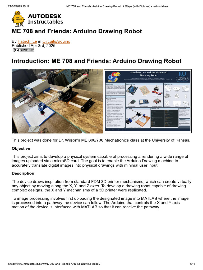 ME 708 and Friends - Arduino Drawing Robot - 4 Steps (With Pictures) - Instructables | PDF ...