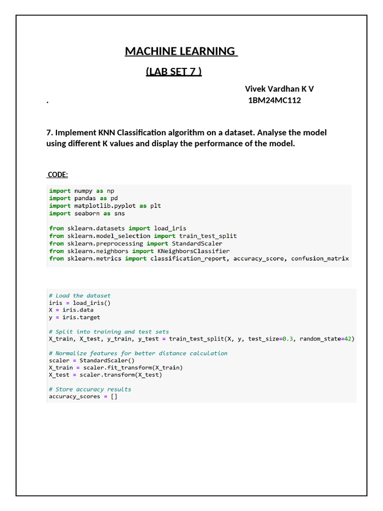 KNN Classification Implementation Guide | PDF