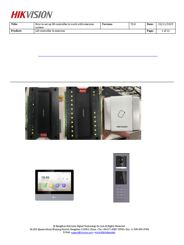 How To Set Up Lift Controller To Work With Intercom System On IVMS4200 ...