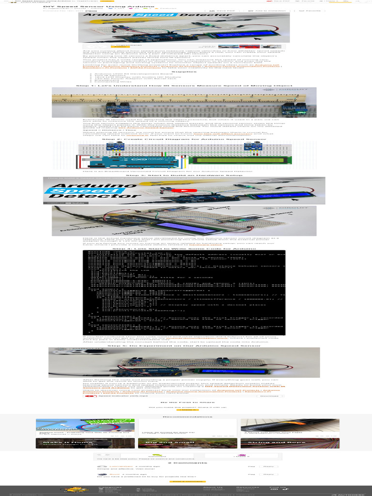 DIY Speed Sensor Using Arduino - 5 Steps (With Pictures) - Instructables | PDF | Arduino | Sensor