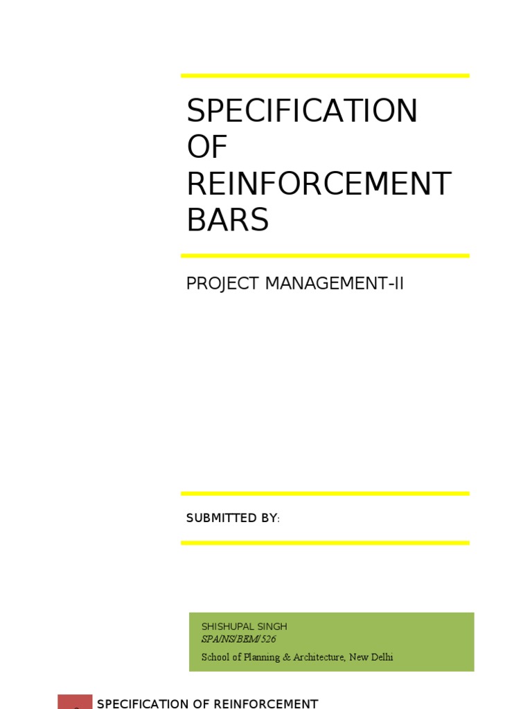 Reinforcement Bar Specification Guide | PDF | Ultimate Tensile Strength ...